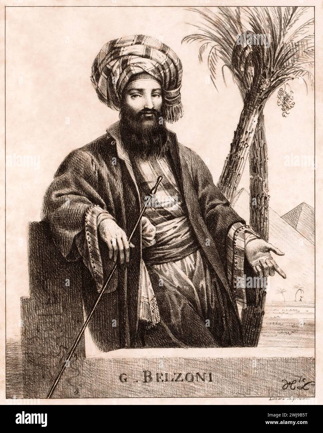 1820 ca , ITALY : The celebrated italian GIOVANNI BATTISTA BELZONI ...