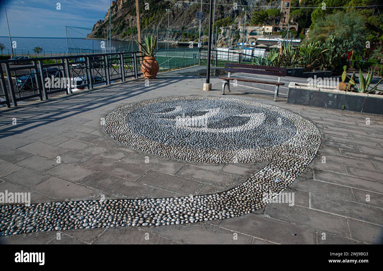 Monterosso beach, pavement stone design Stock Photo - Alamy