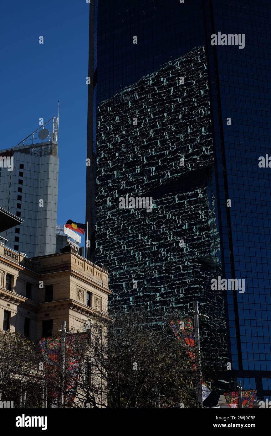 The Aboriginal Flag flies above Customs House at Circular Quay Sydney ...