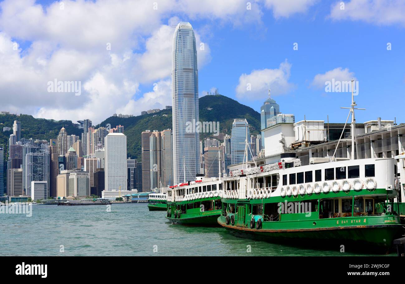 A view of Hong Kong's Central district as seen from Victoria harbor ...