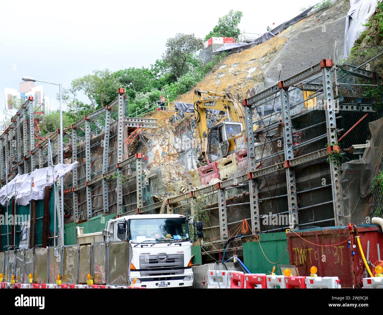 Construction of the South Horizons MTR station in Ap Lei Chau, Hong ...