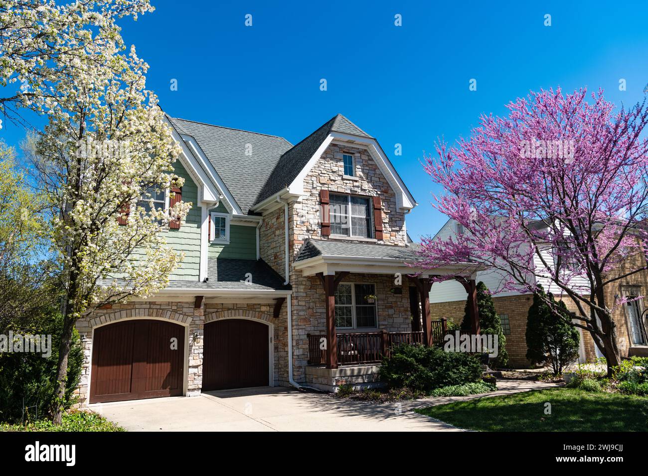 residential building suburban house architecture in neighborhood of ...