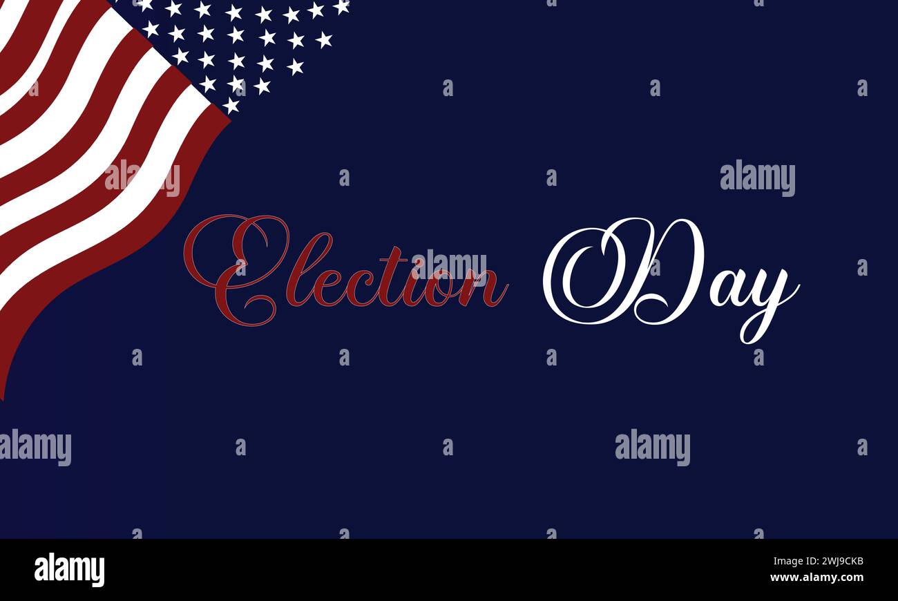 Election Day Stylish Text With Usa flag illustration design Stock ...