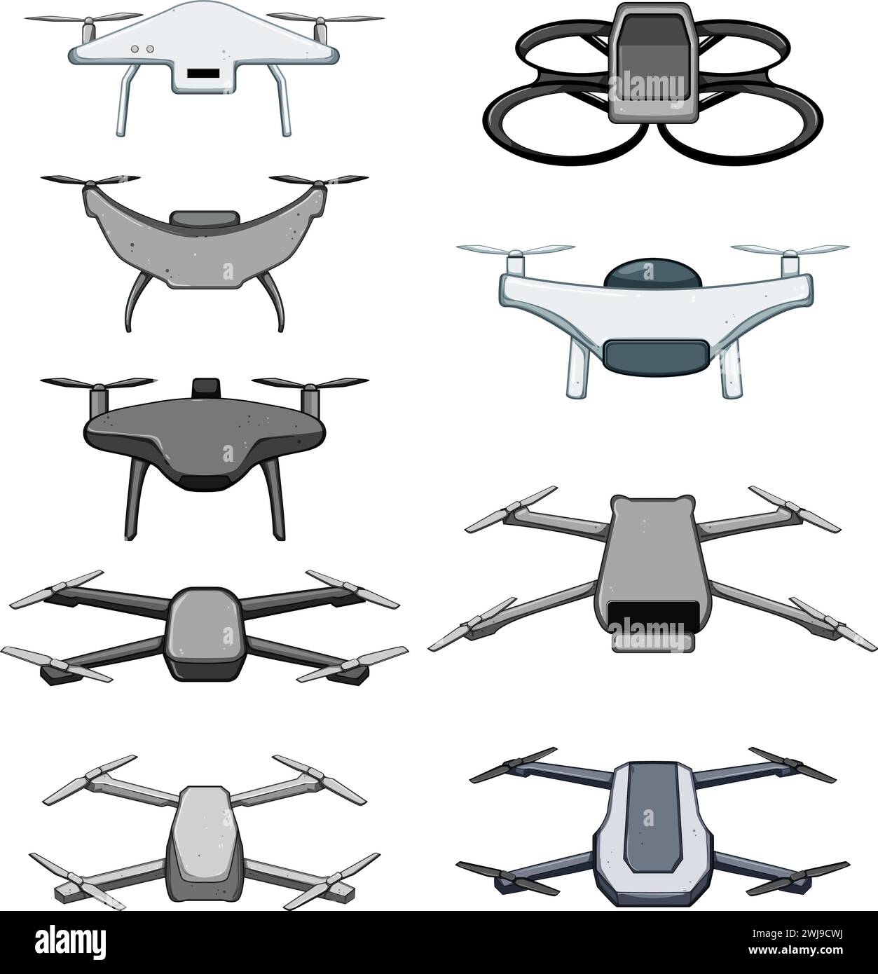 quadcopter set cartoon vector illustration Stock Vector Image & Art - Alamy