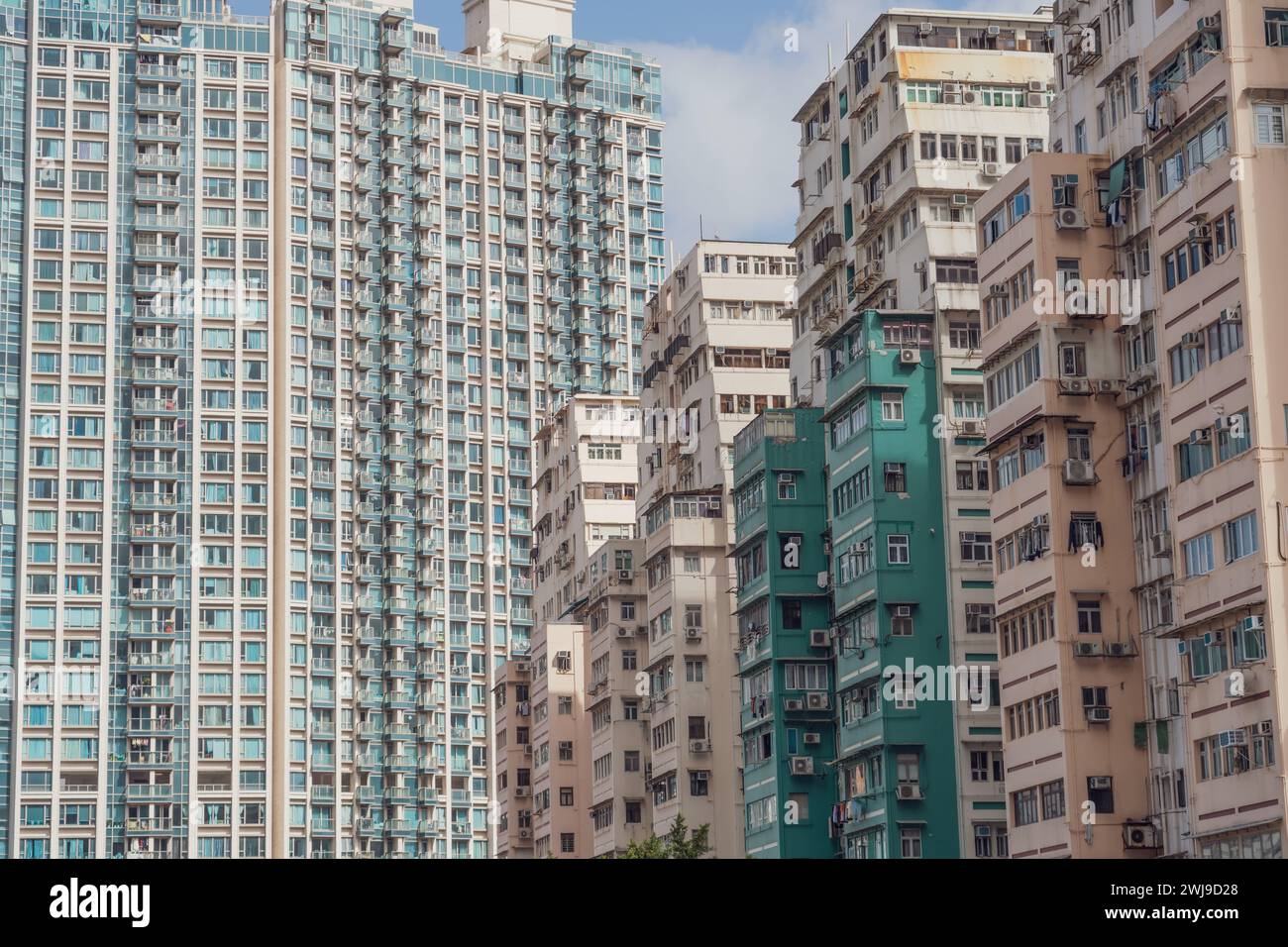 High rise tall residential building of public estate in Hong Kong city ...