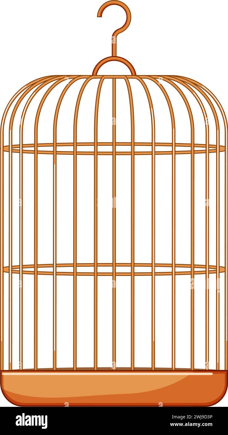 golden bird cage cartoon vector illustration Stock Vector Image & Art ...
