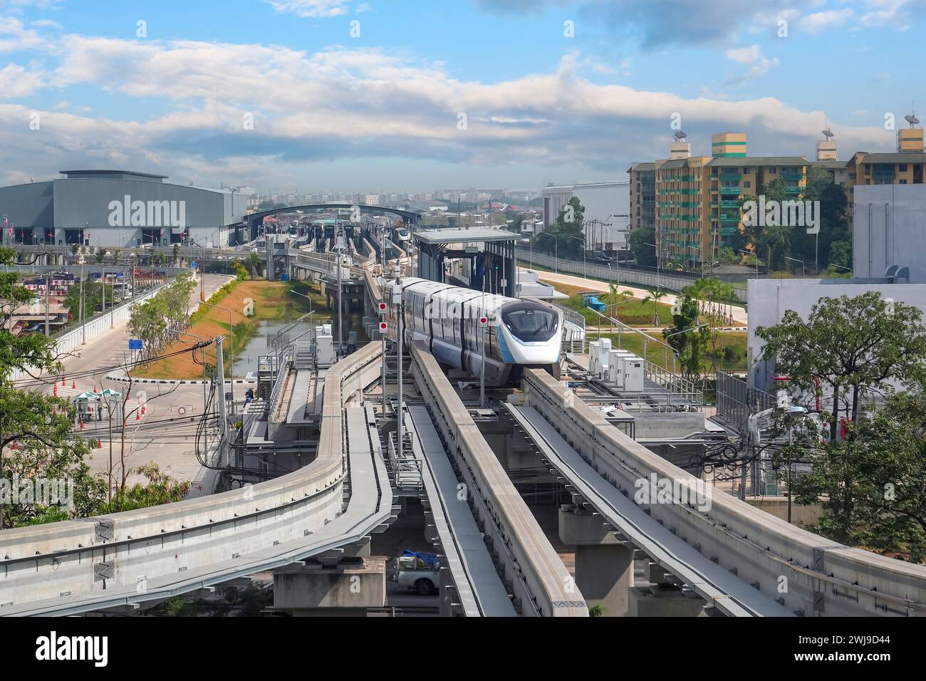 View of the electric depot of technological transport on high speed ...