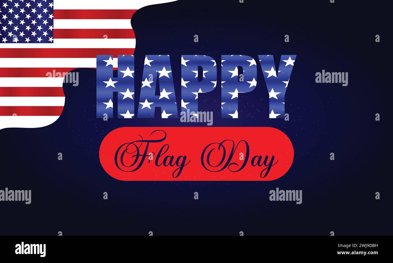 Flag Day Text With Usa Flag And illustration design Stock Vector Image ...