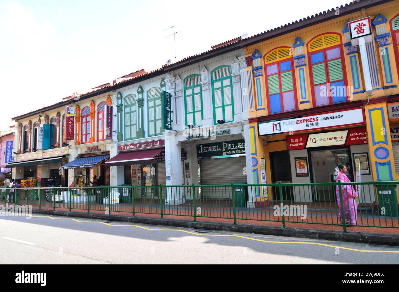 Colorful old buildings in Little India in Singapore Stock Photo - Alamy
