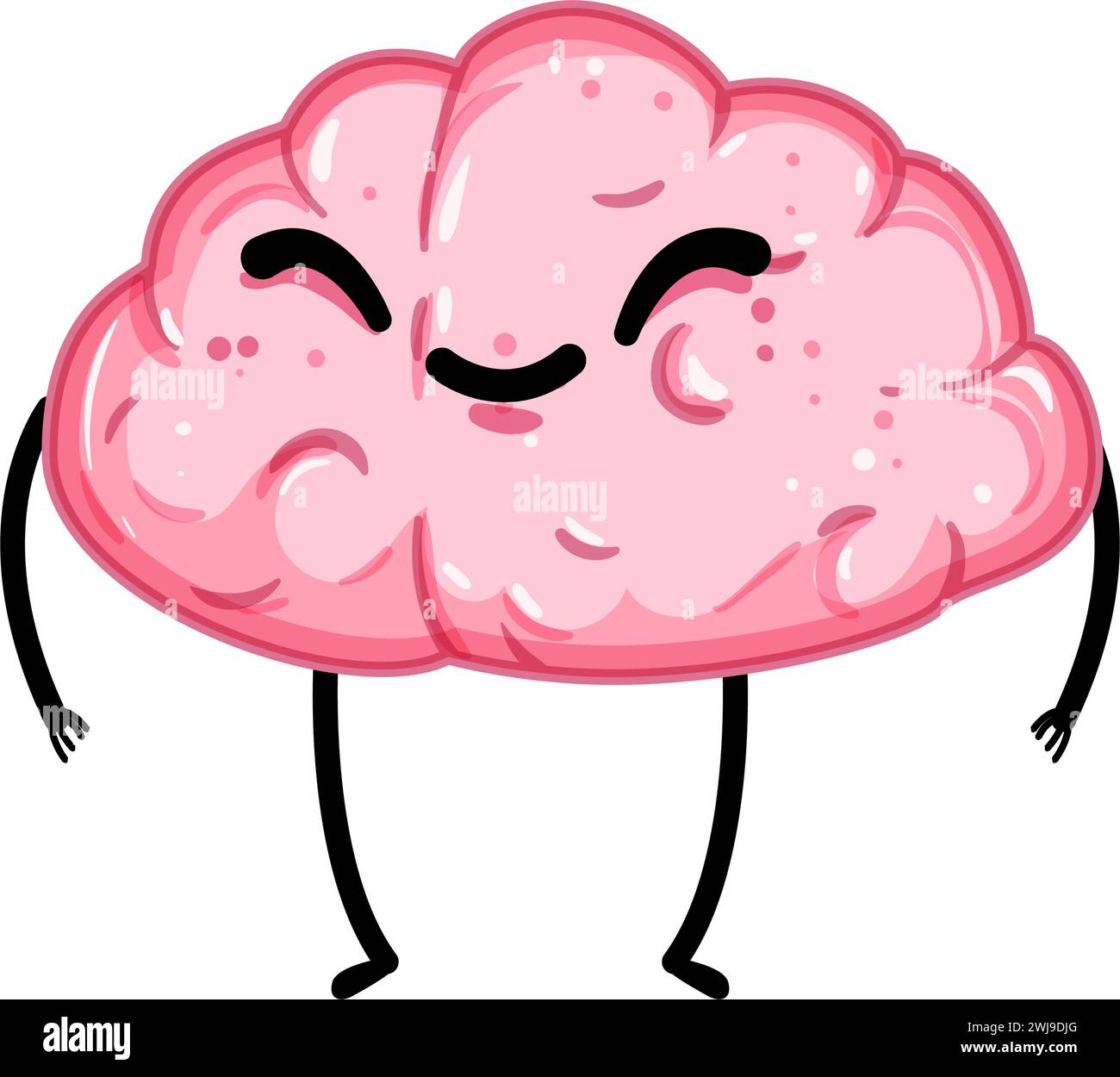 Mascot Brain Character Cartoon Vector Illustration Stock Vector Image And Art Alamy