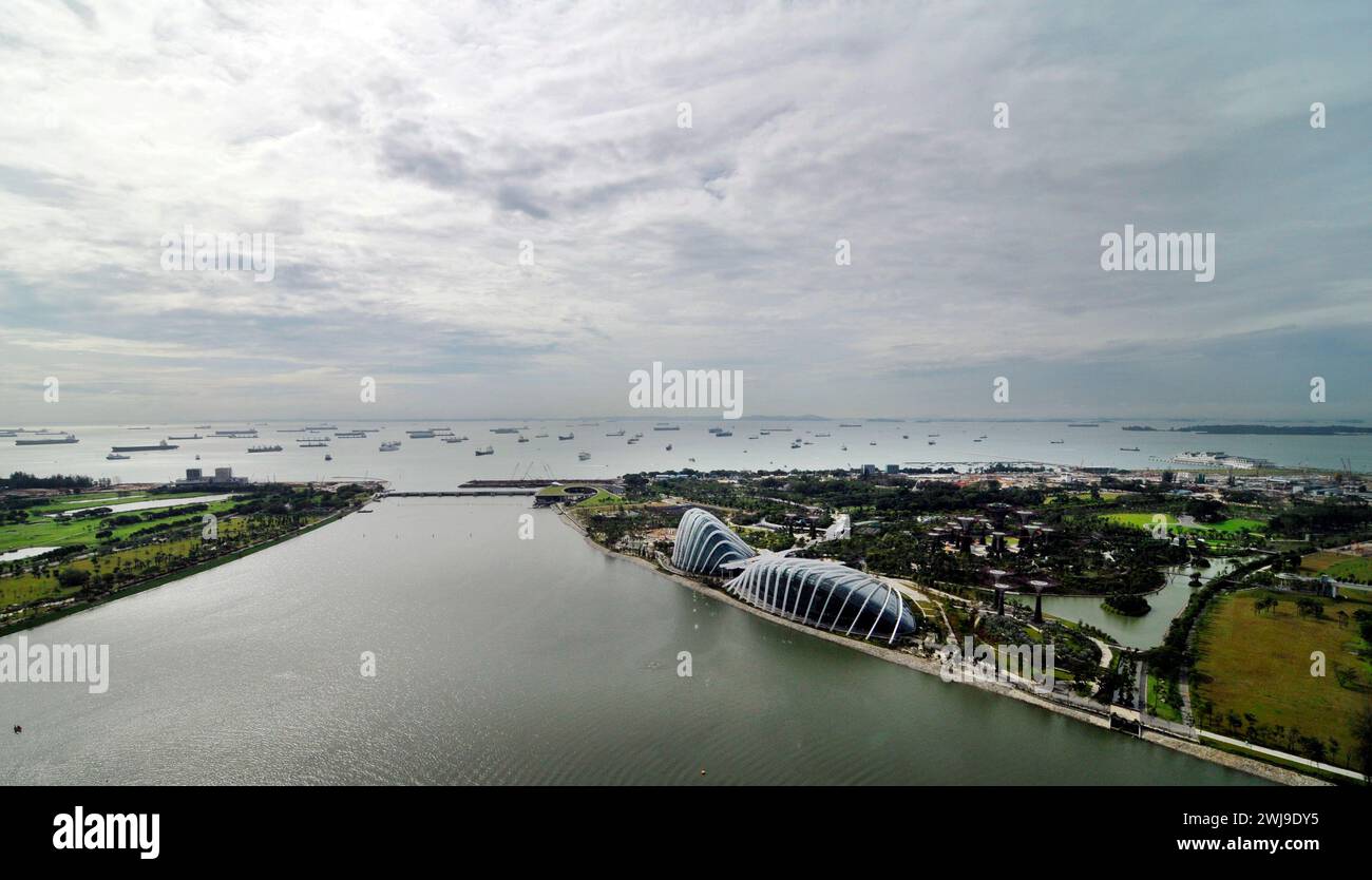 Aerial view of the Gardens by the bay in Singapore Stock Photo - Alamy