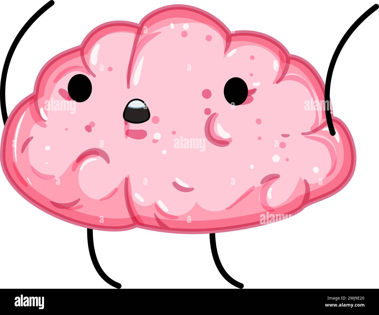 genius brain character cartoon vector illustration Stock Vector Image ...
