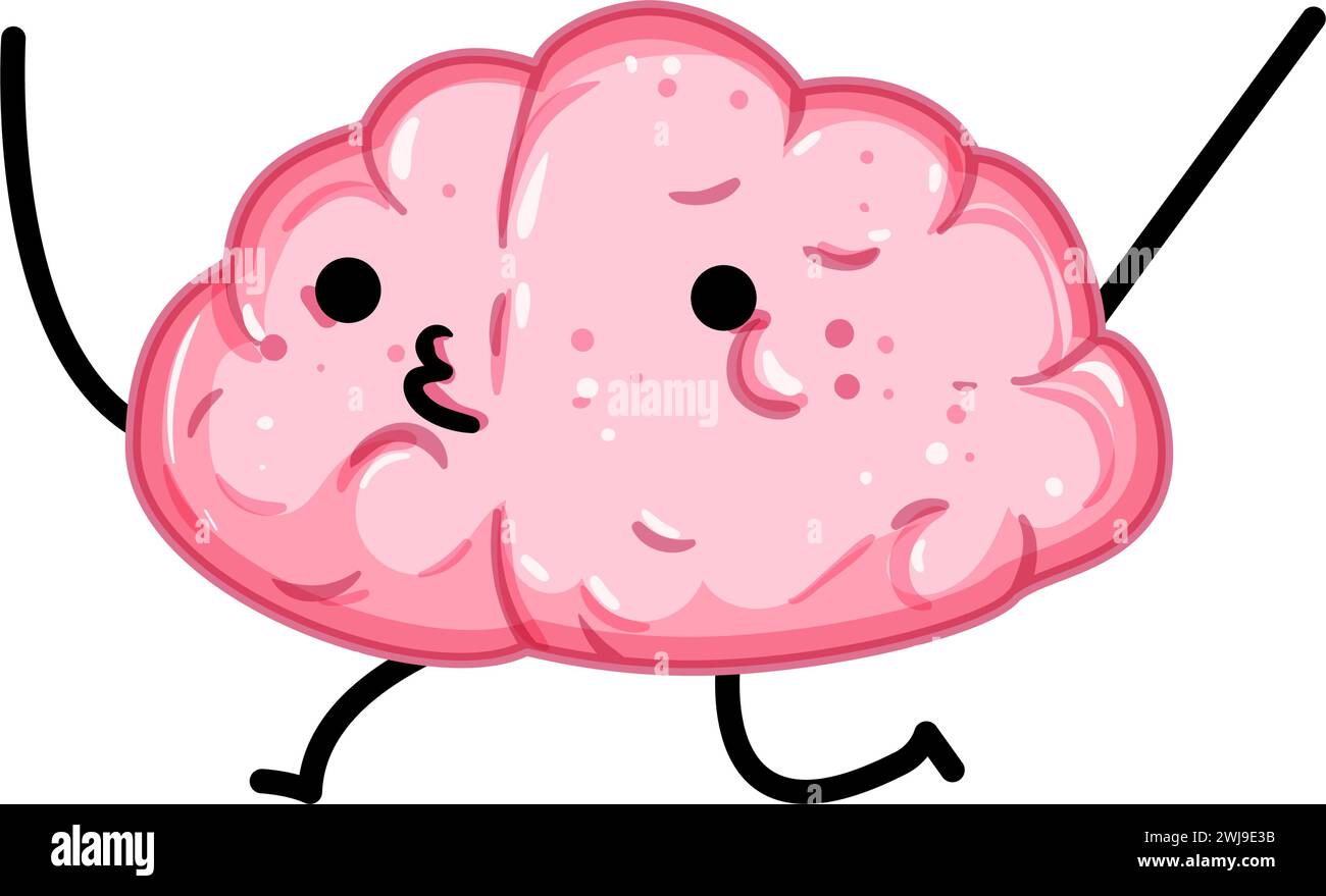 funny brain character cartoon vector illustration Stock Vector Image ...
