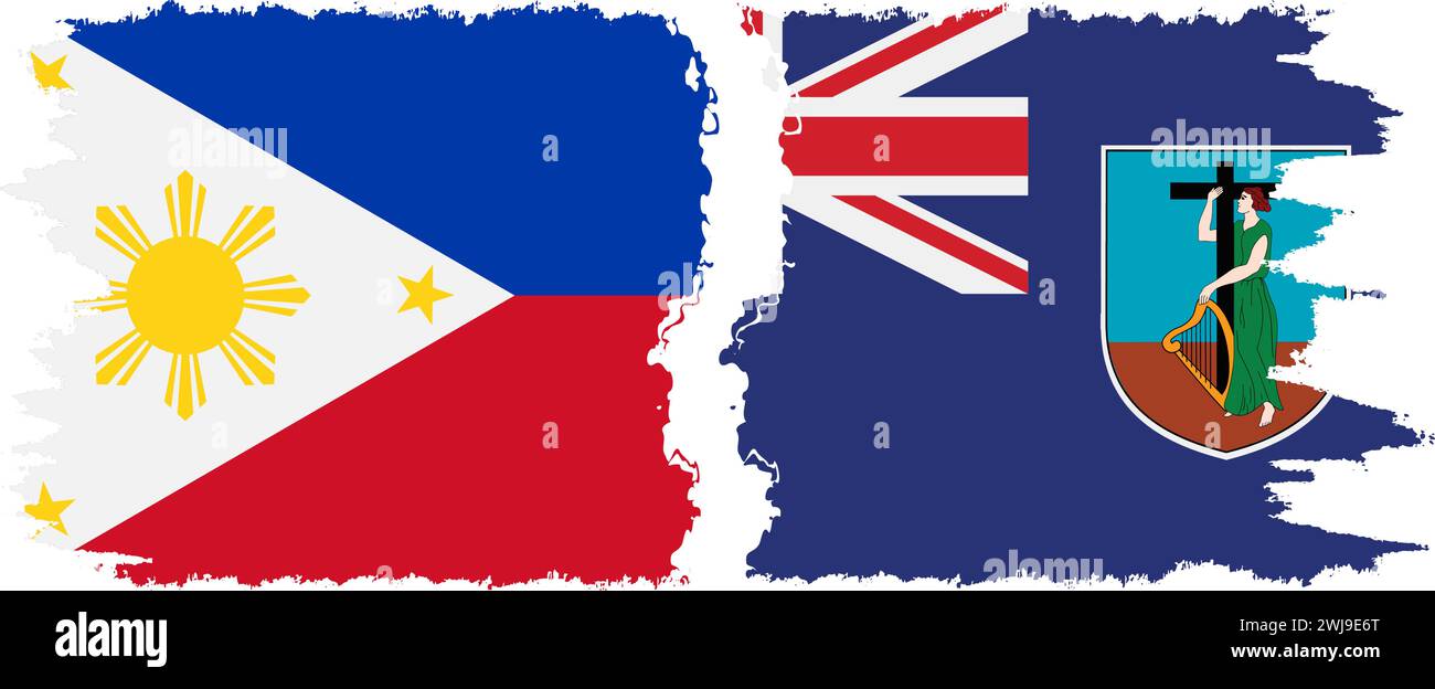 Montserrat and Philippines grunge flags connection, vector Stock Vector ... Montserrat and Philippines grunge flags connection, vector Stock Vector ...