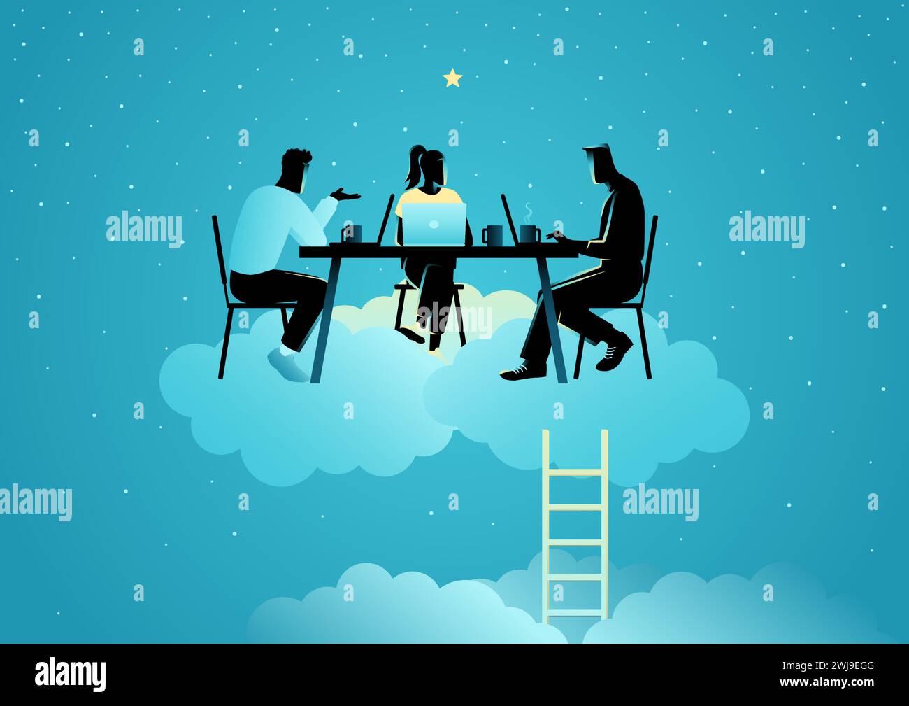 Pleasant work environment Stock Vector Images - Alamy