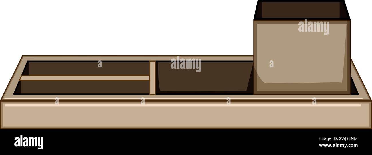 paper desk organizer cartoon vector illustration Stock Vector Image ...