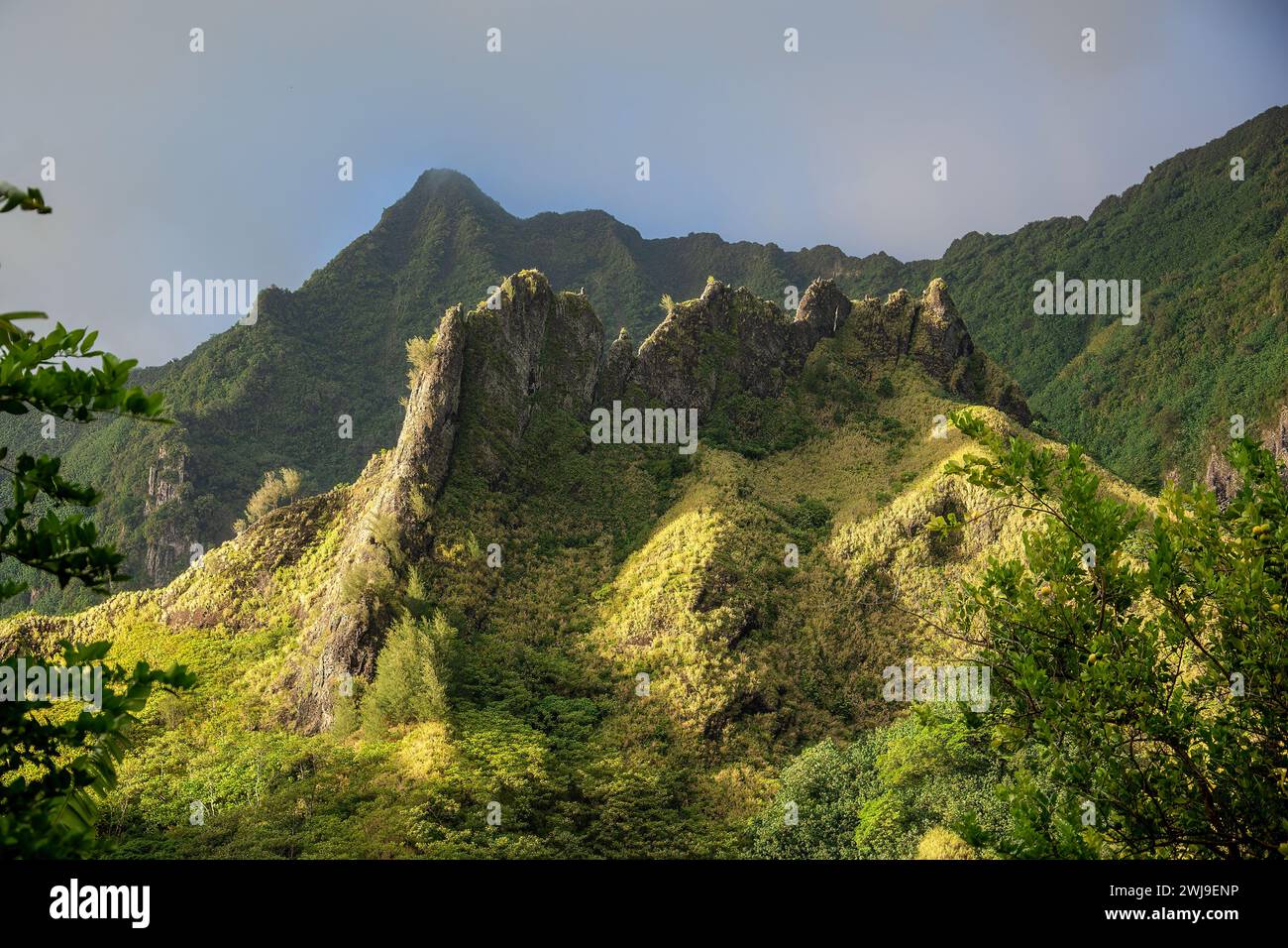 The rugged, volcanic interior of Fatu Hiva, Marquesas Islands Stock ...