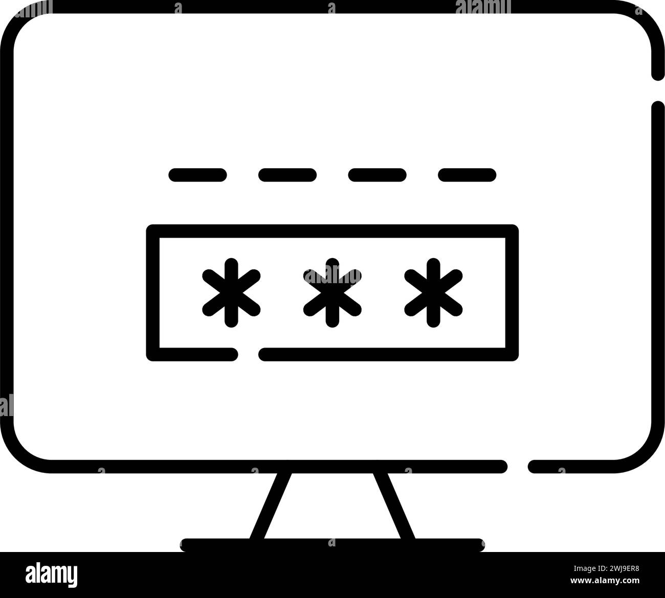 Computer user account login. Profile security. Pixel perfect icon Stock ...