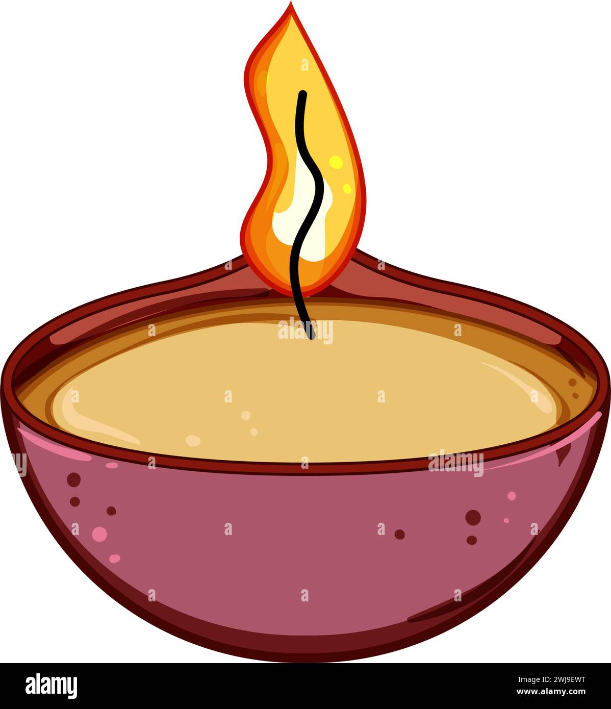 greeting diwali lamp cartoon vector illustration Stock Vector Image ...