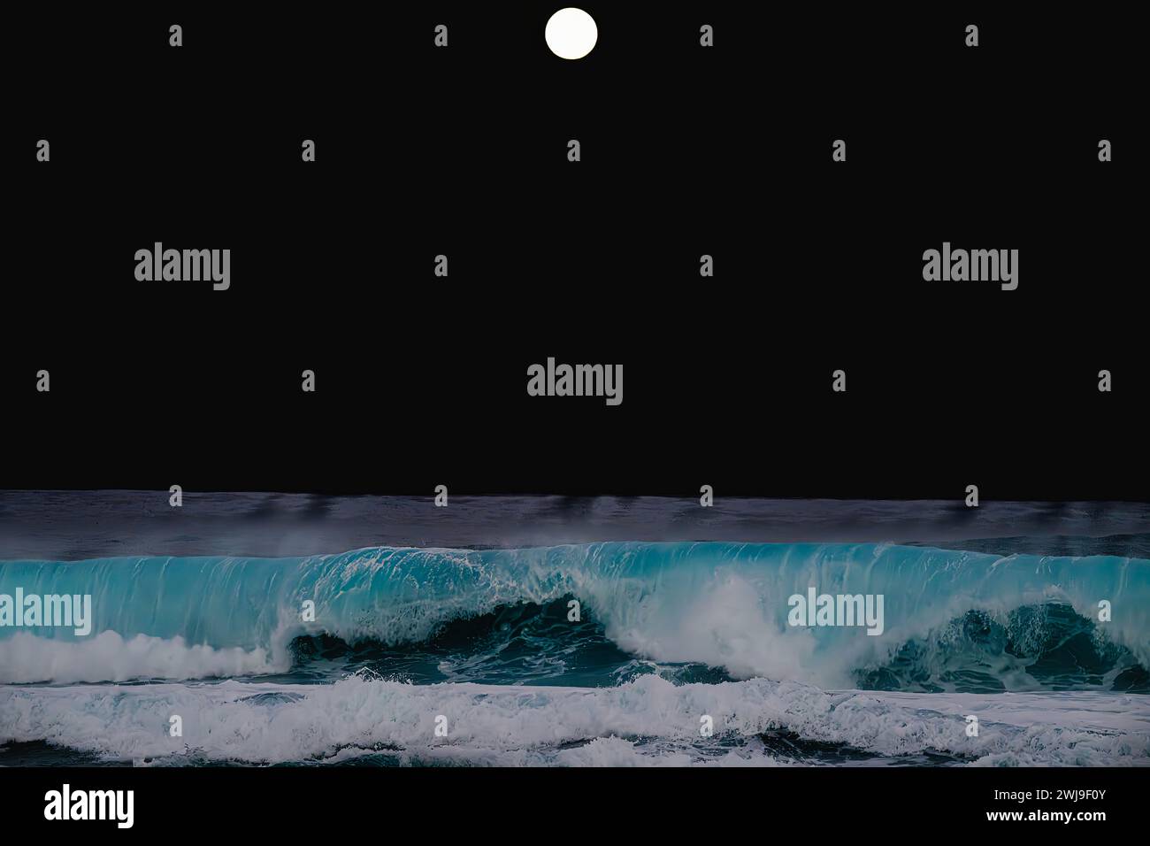 Moonlit morning on the beach Stock Photo - Alamy