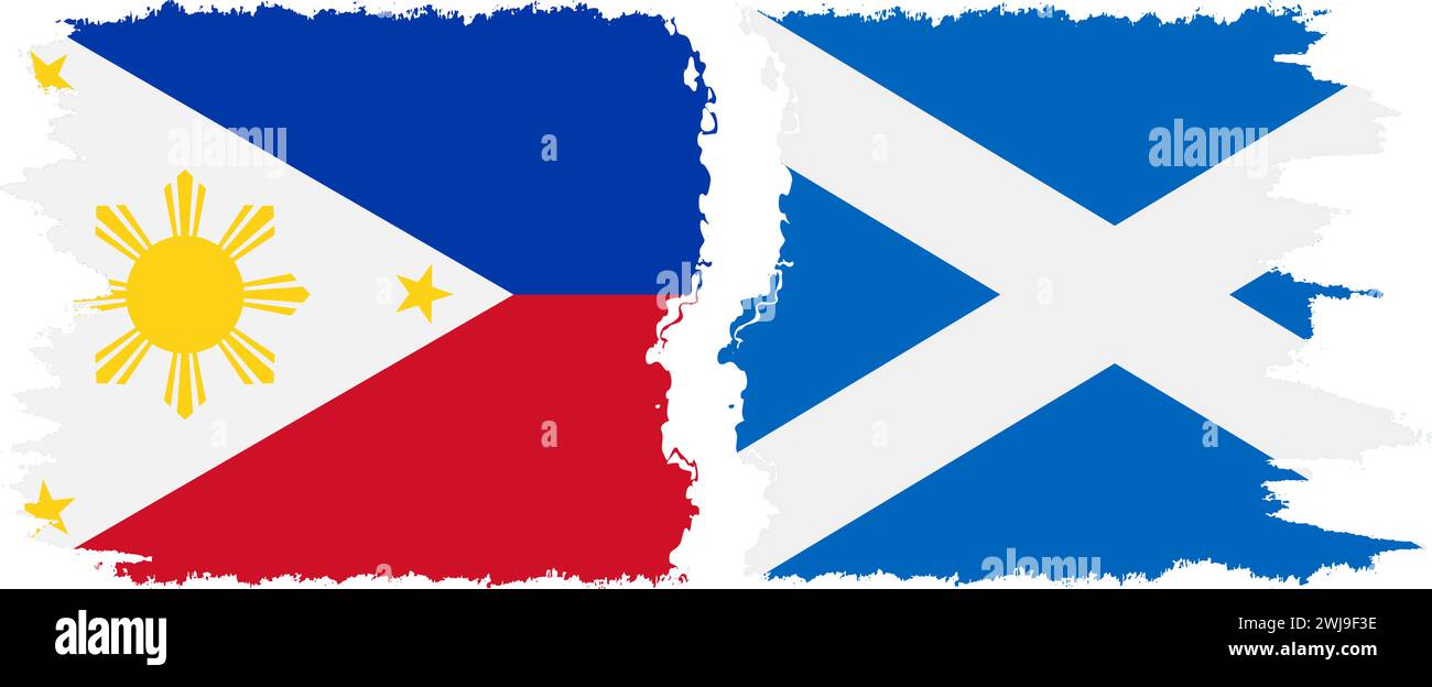 Scotland and Philippines grunge flags connection, vector Stock Vector ...
