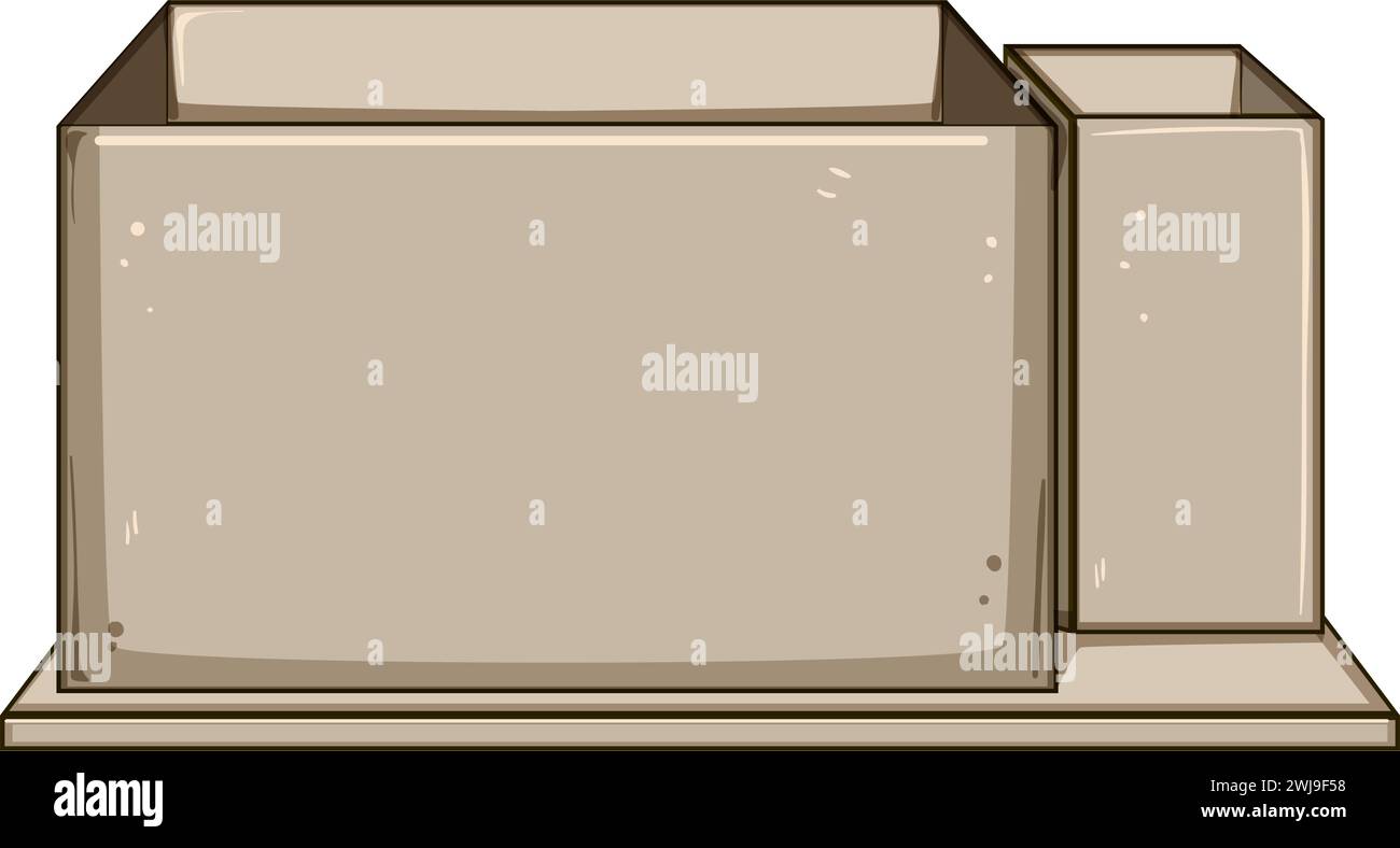 mock desk organizer cartoon vector illustration Stock Vector Image ...