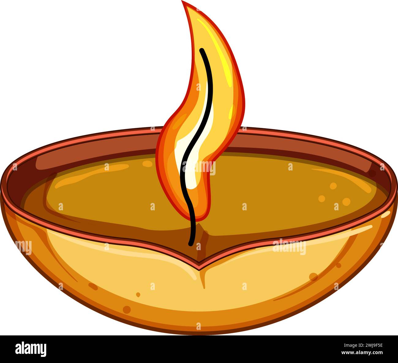 festival diwali lamp cartoon vector illustration Stock Vector Image ...