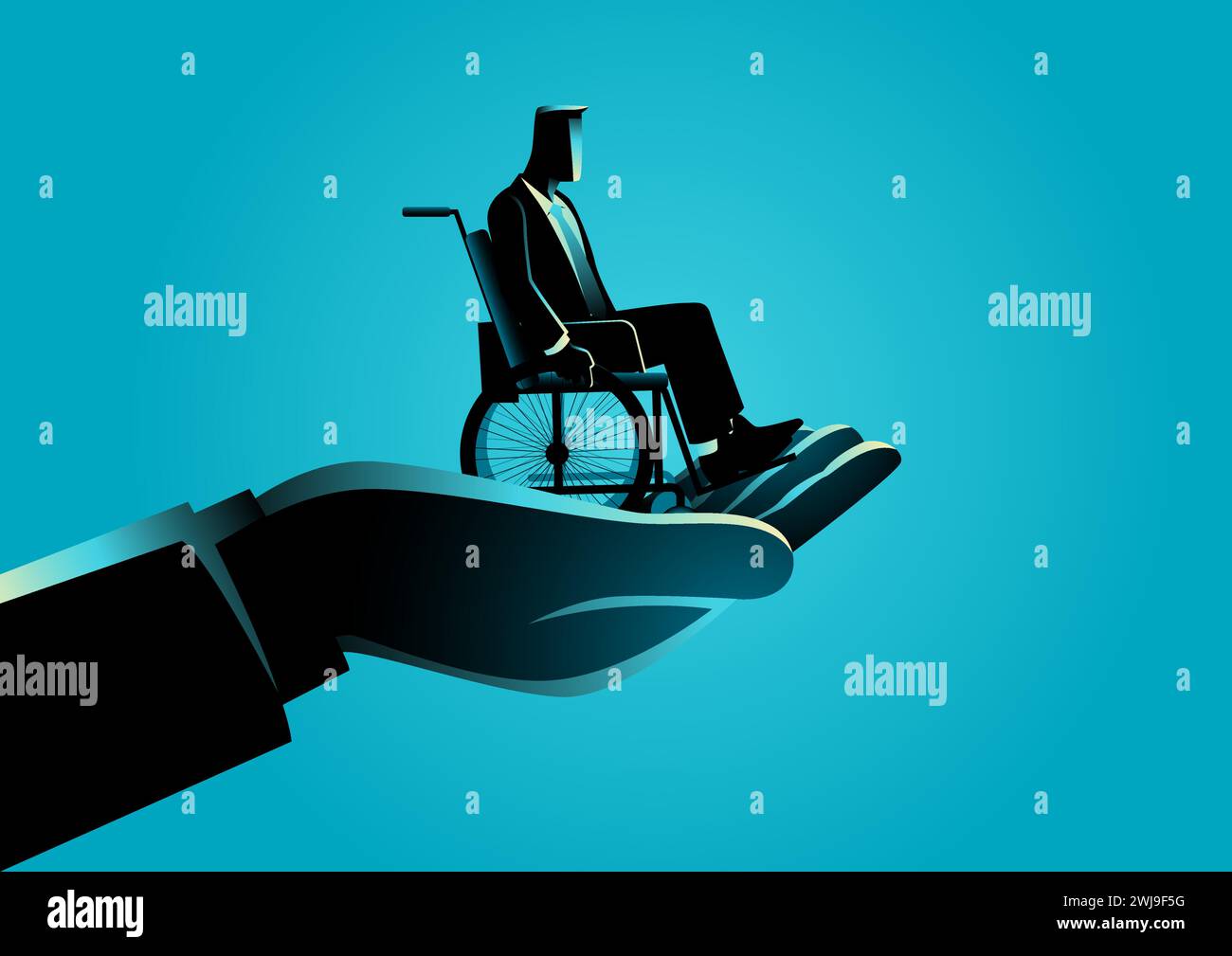 Hand holding wheelchair Stock Vector Images - Alamy