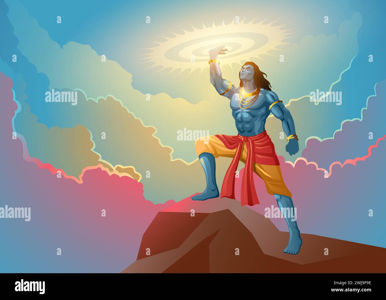 Hindu god and goddess, Indian mythology vector illustration series ...