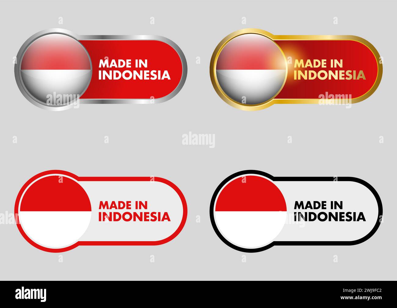 Flag indonesia in flat Stock Vector Images - Alamy