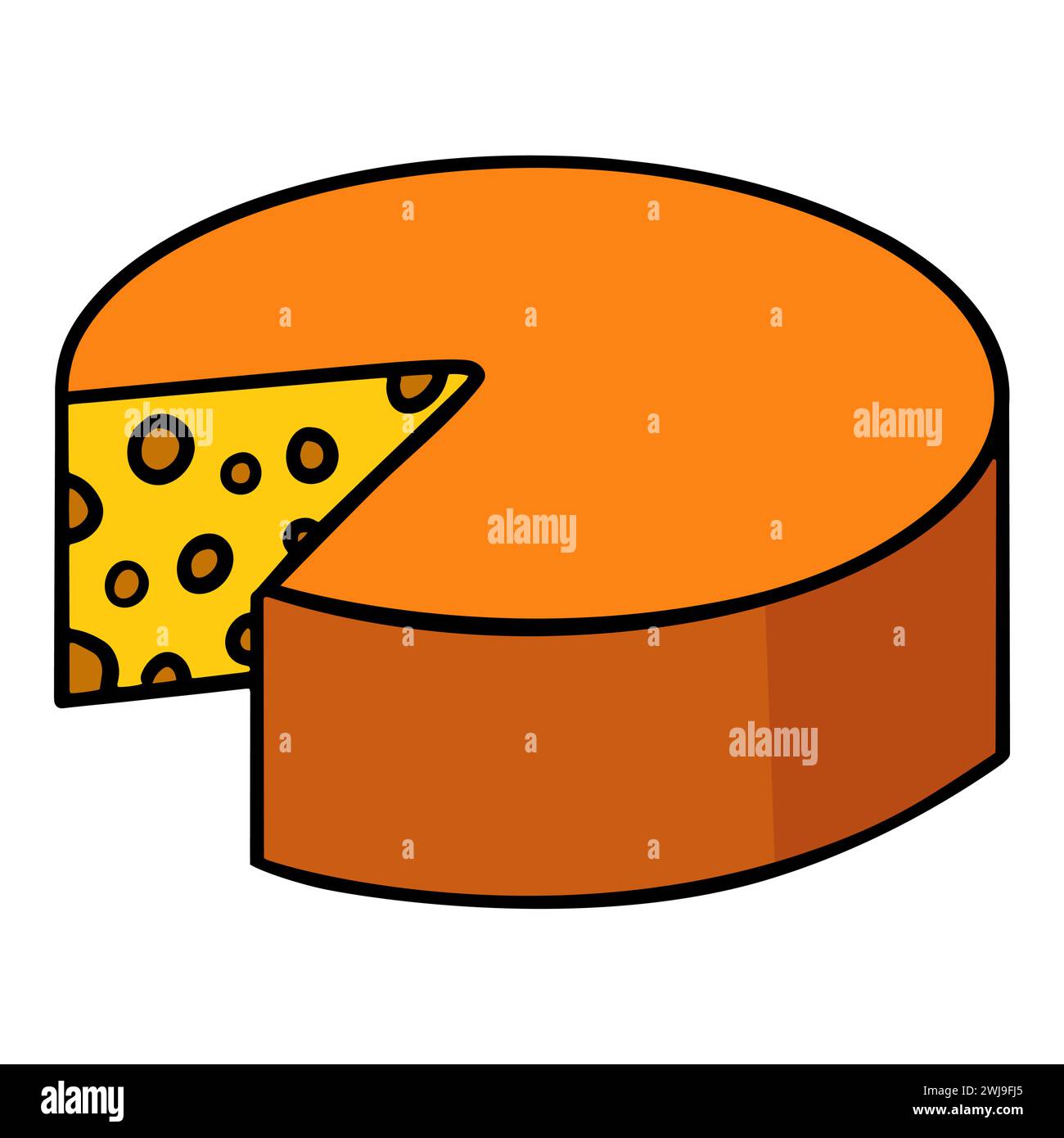 Doodle art of cheddar cheese, outline vector illustration isolated on ...