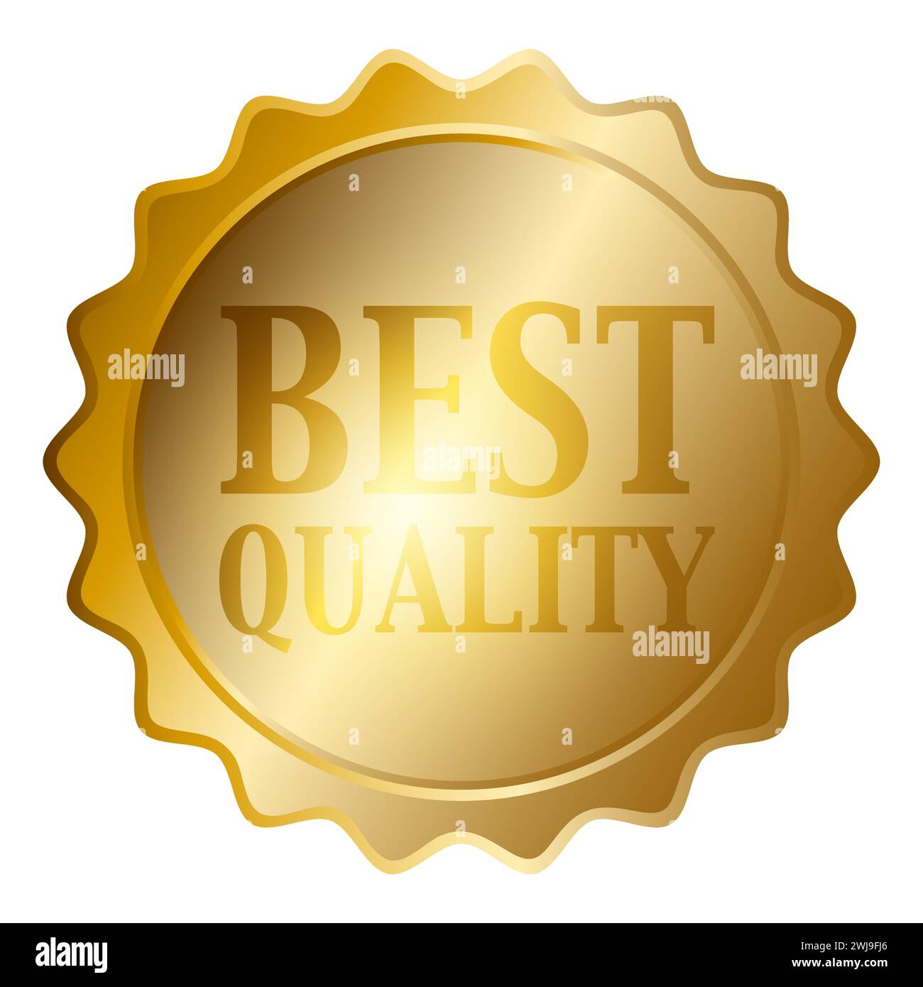 Graphic illustration of gold seal with best quality text isolated on ...