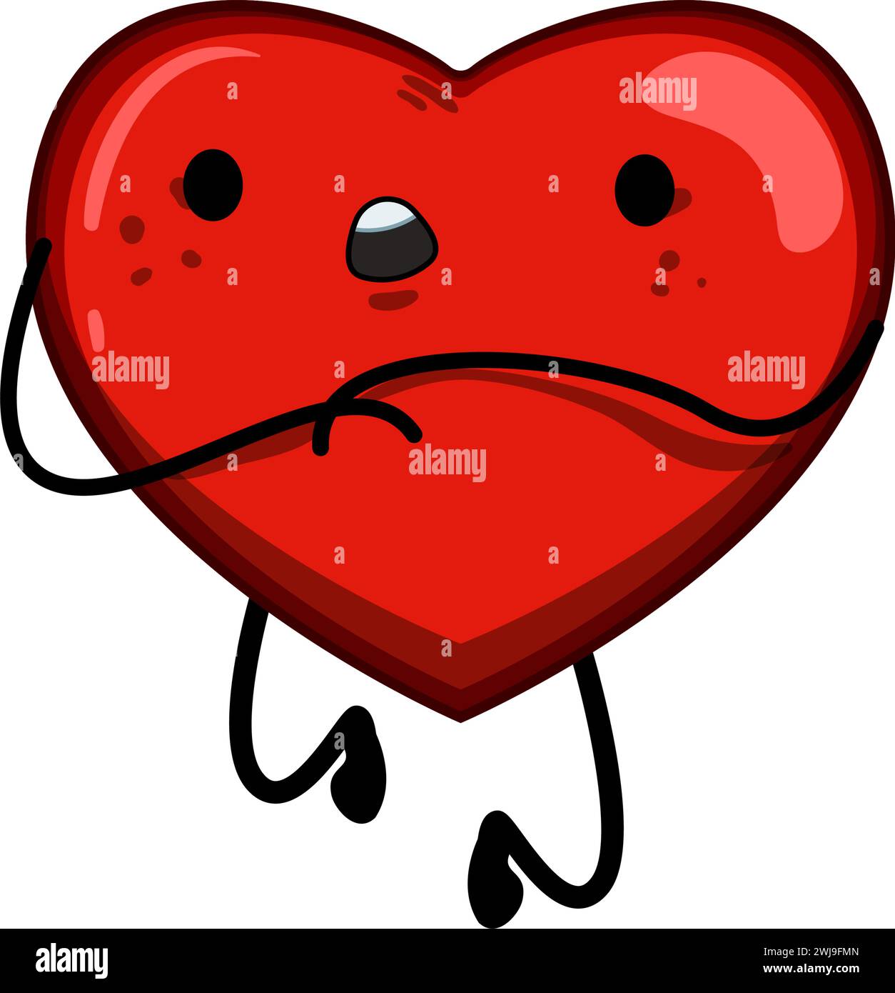 funny heart character cartoon vector illustration Stock Vector Image ...