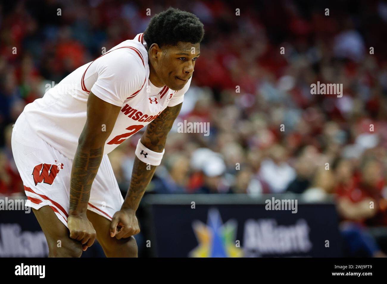 Madison, WI, USA. 13th Feb, 2024. Wisconsin Badgers guard AJ Storr (2 ...