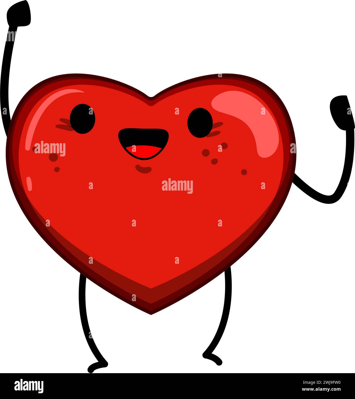 cute heart character cartoon vector illustration Stock Vector Image ...