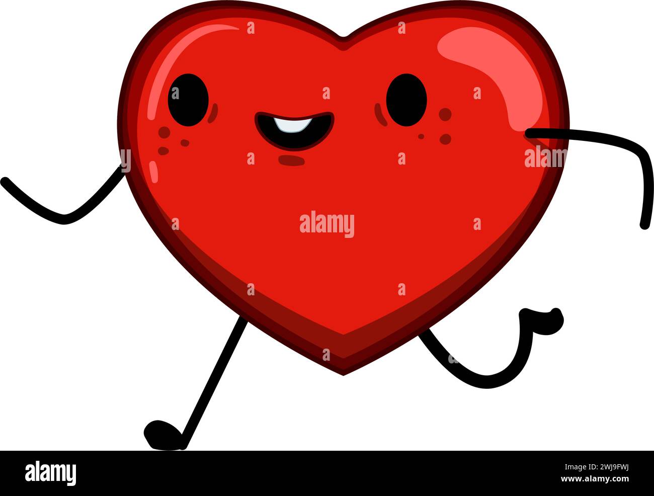 sticker heart character cartoon vector illustration Stock Vector Image ...