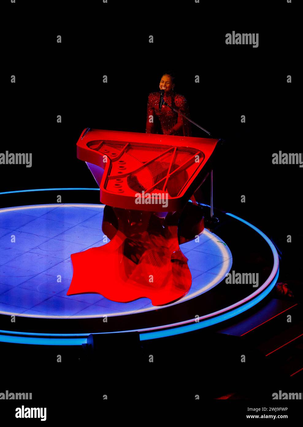 February 11, 2024 Alicia Keys performs during halftime at the NFL Super ...