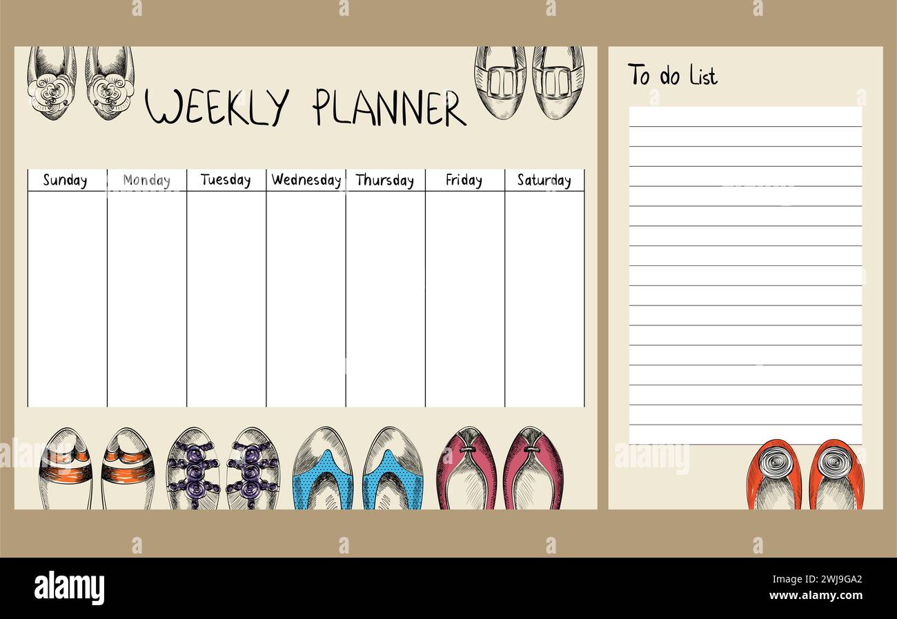 Printable weekly planner girl hi-res stock photography and images - Alamy