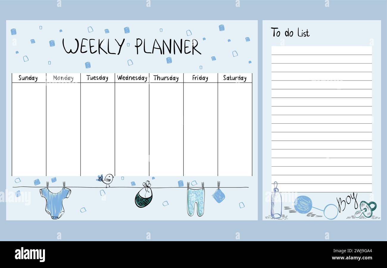 Printable weekly planner girl hi-res stock photography and images - Alamy