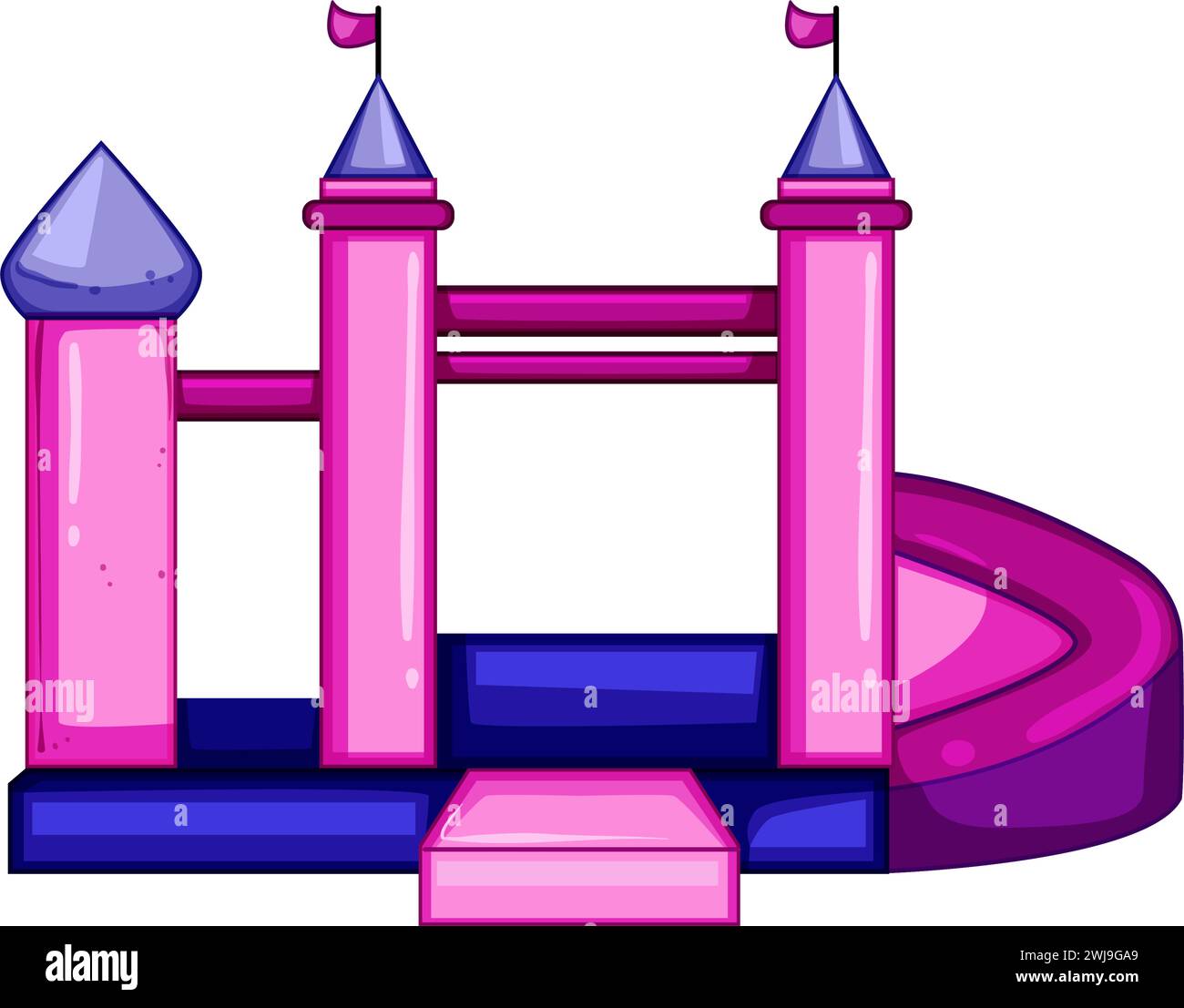 slide inflatable castle cartoon vector illustration Stock Vector Image ...