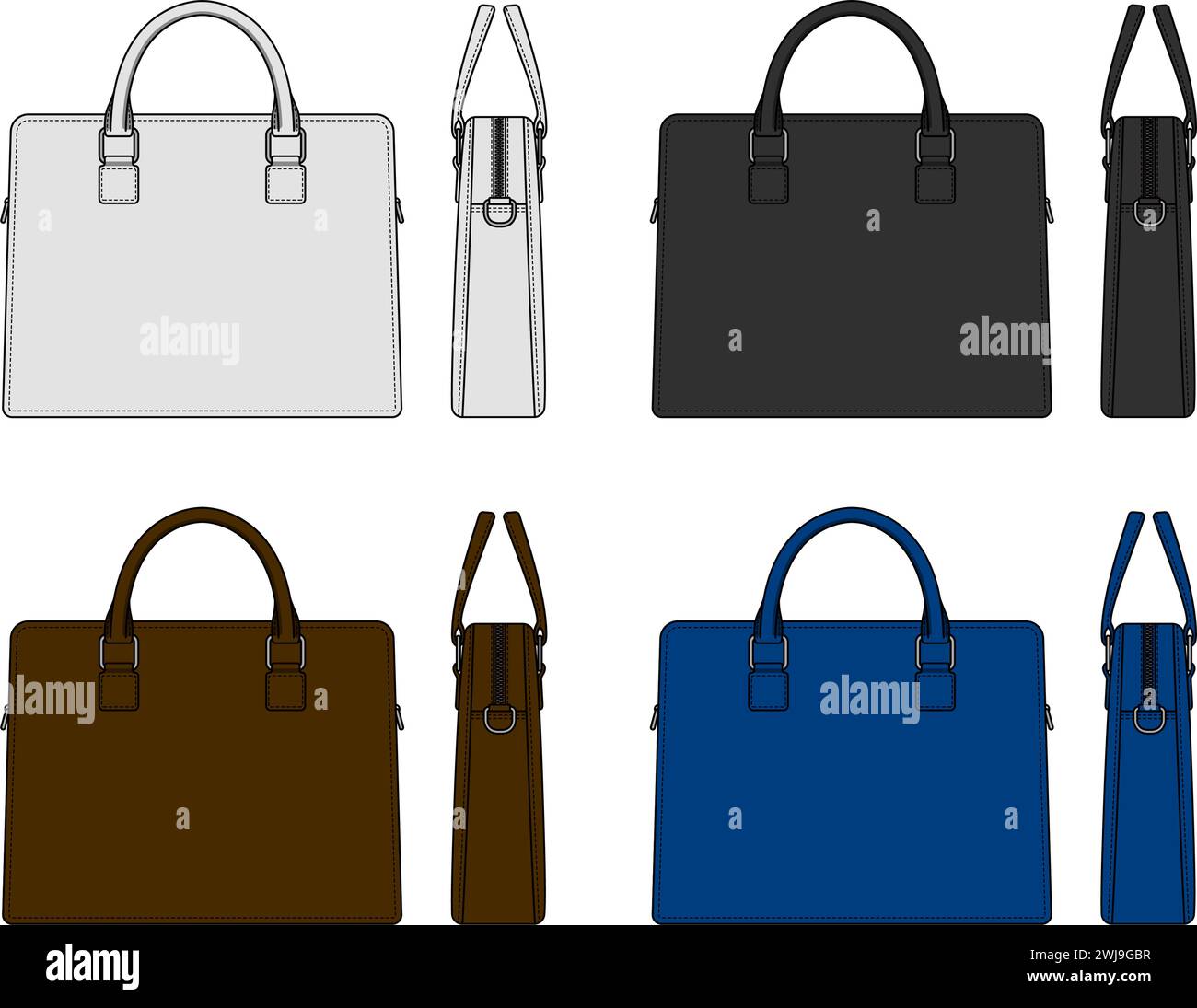 Briefcase bag flat sketch hi-res stock photography and images - Alamy