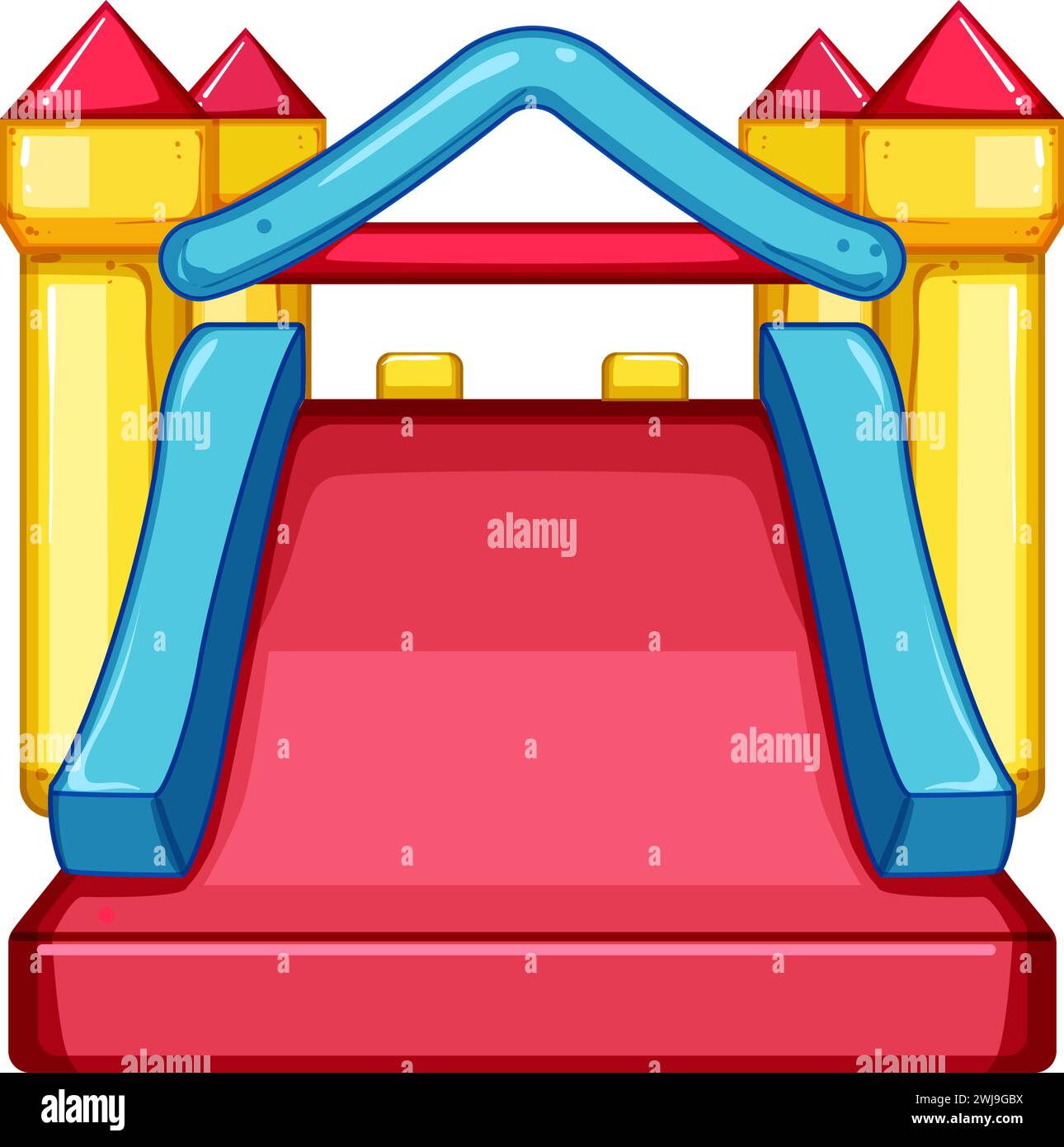 fun inflatable castle cartoon vector illustration Stock Vector Image ...