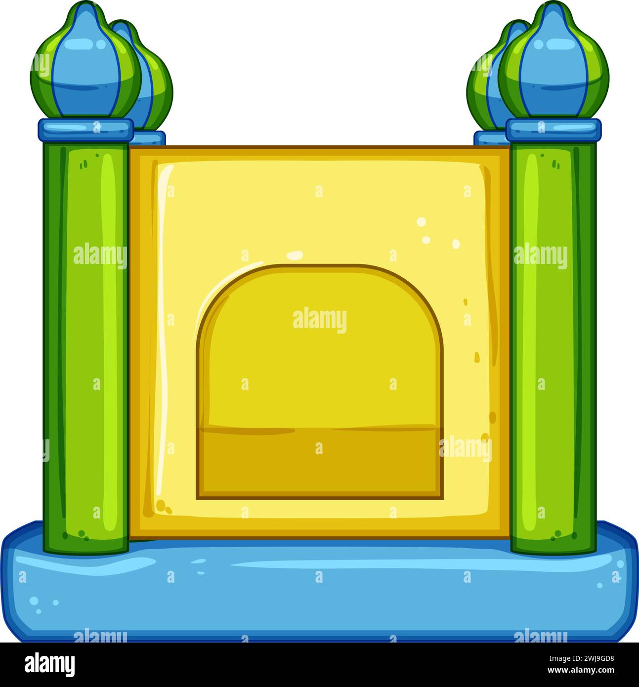 play inflatable castle cartoon vector illustration Stock Vector Image ...
