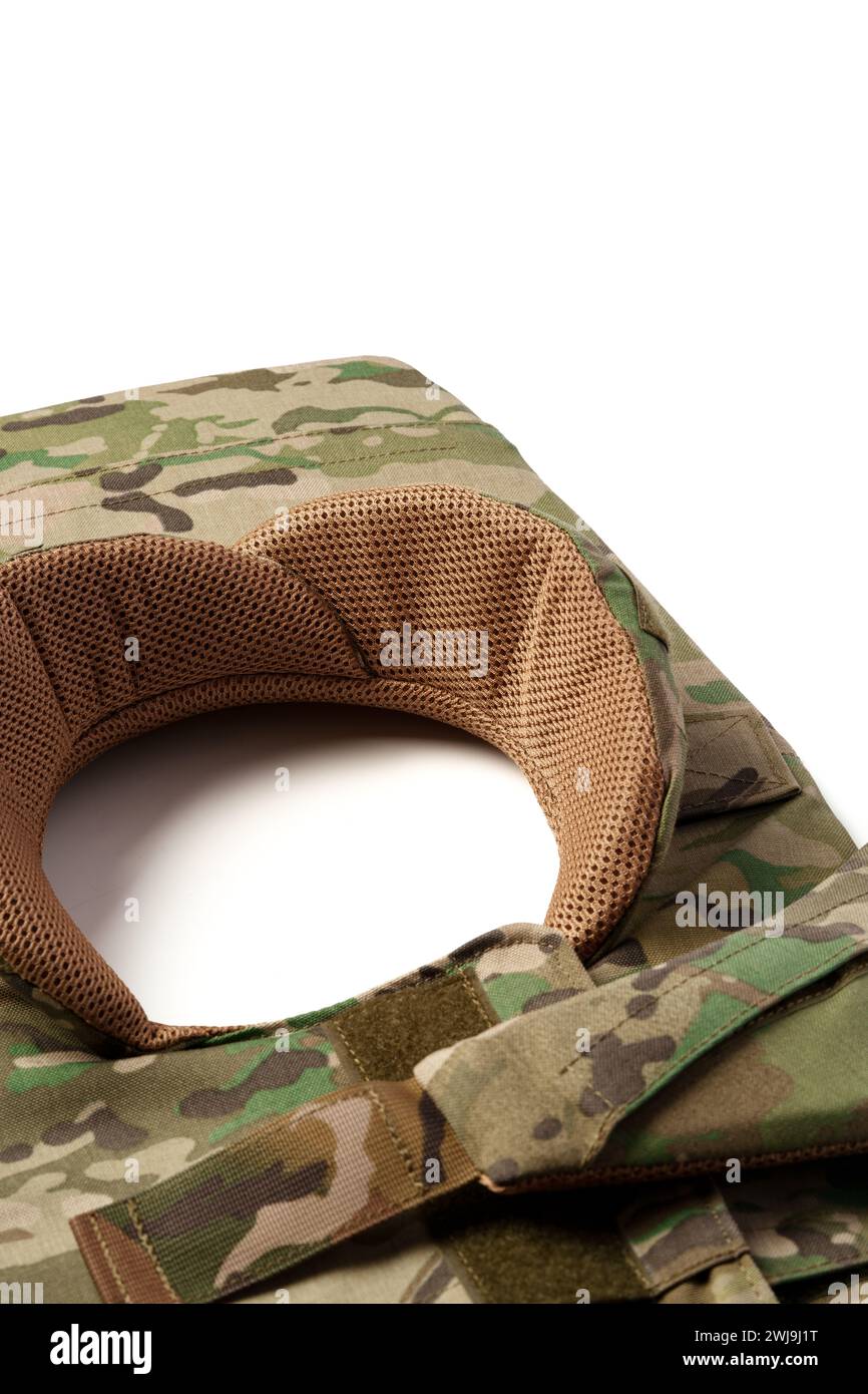 Tactical neck protection module isolated on white Stock Photo - Alamy