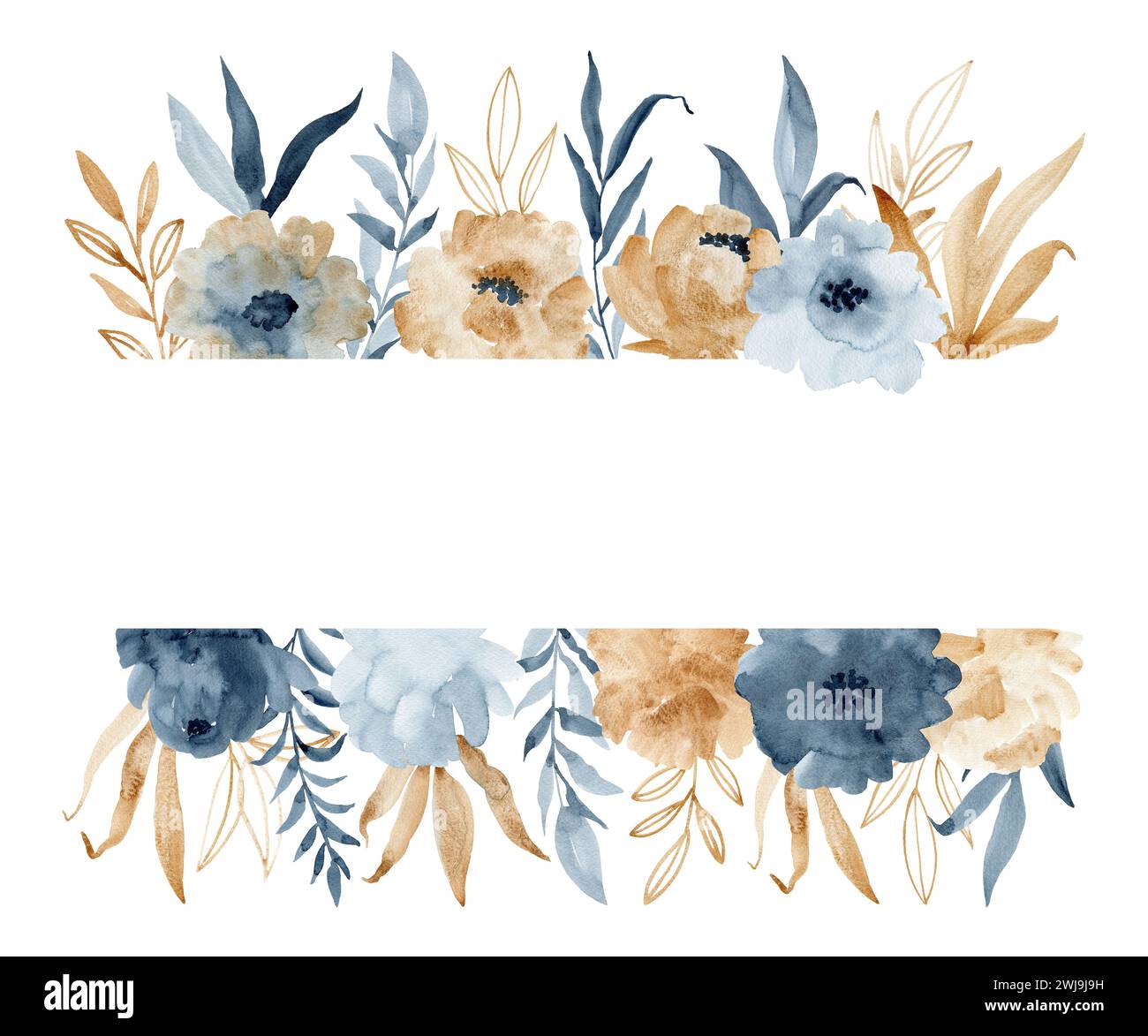 Watercolor flower frame hi-res stock photography and images - Alamy