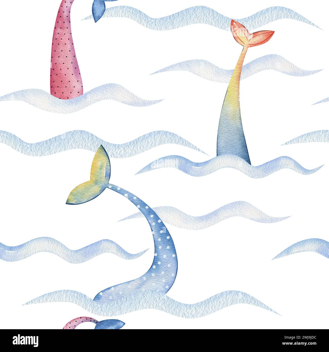 Mermaid pattern wallpaper Cut Out Stock Images & Pictures - Alamy