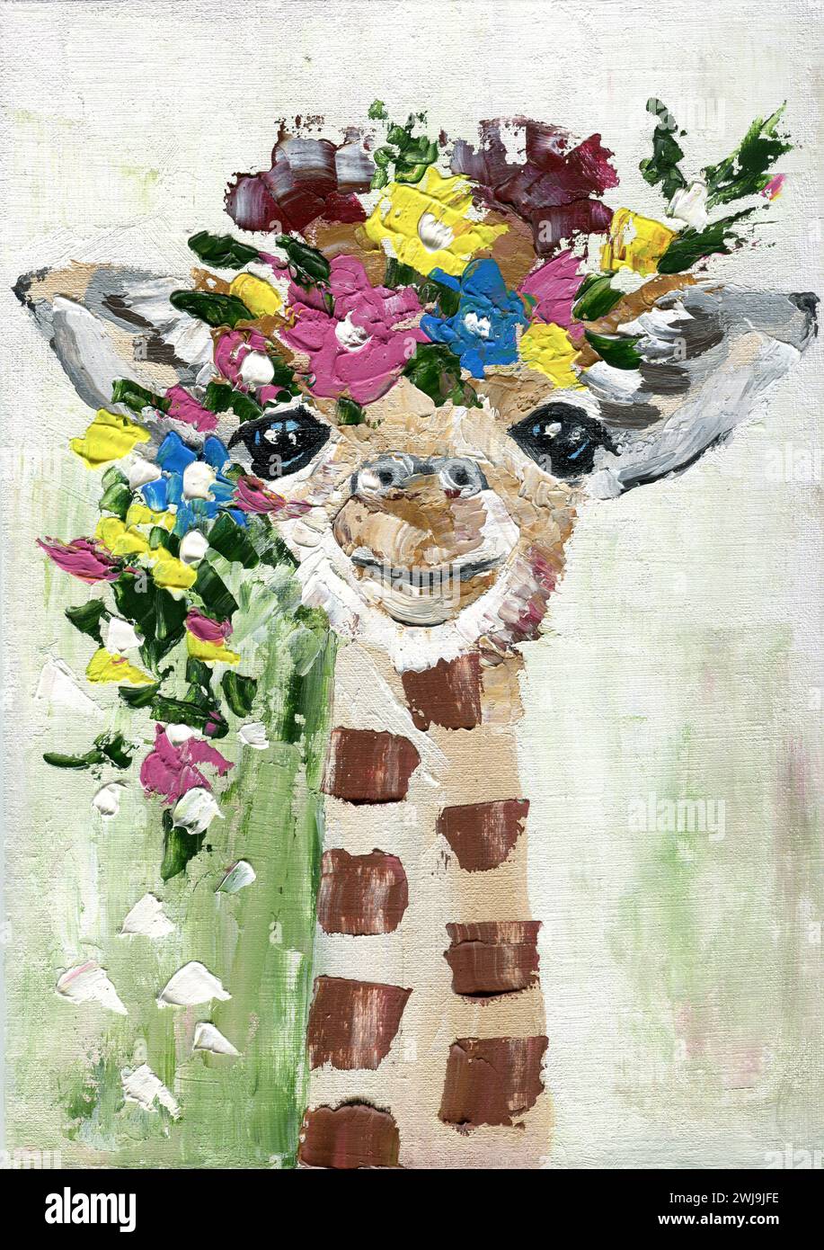 Giraffe oil painting hi-res stock photography and images - Alamy