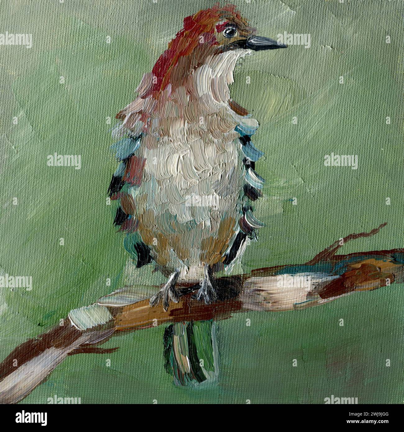 Bird oil painting Stock Photo - Alamy