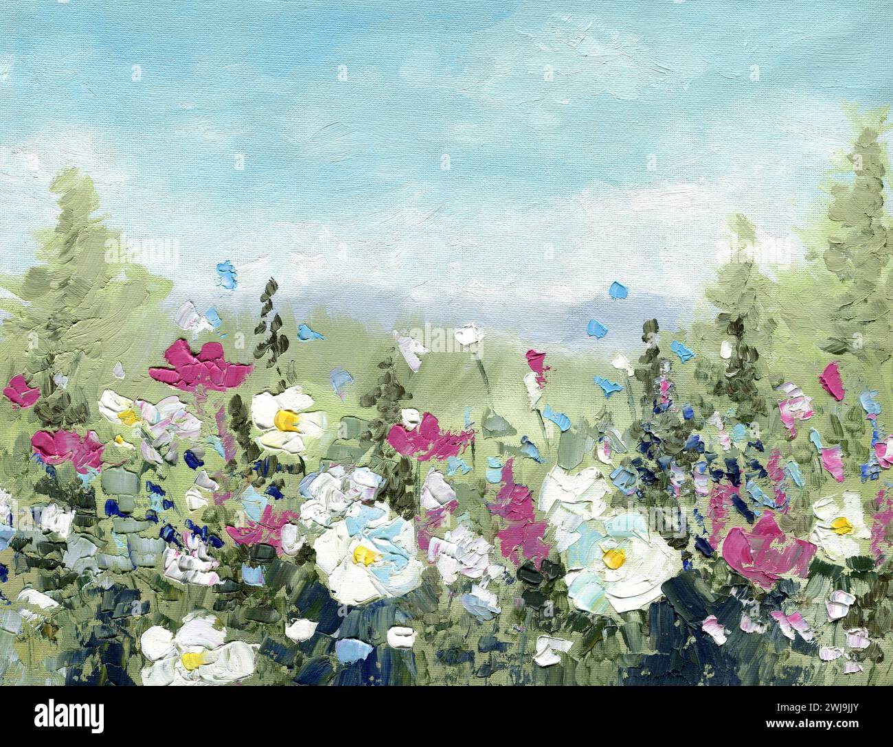 Landscape oil painting Stock Photo - Alamy