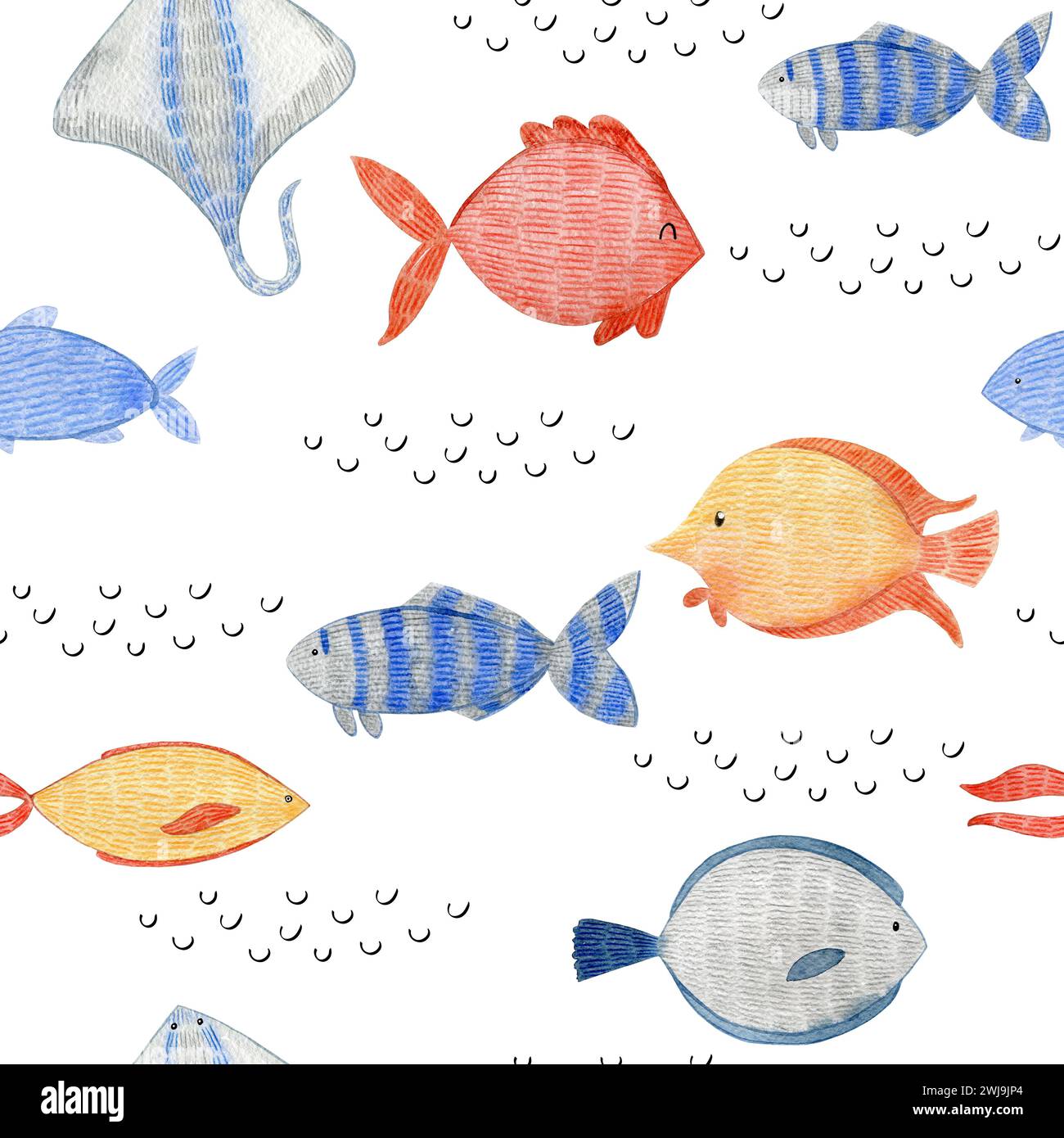 Painted fish pattern hi-res stock photography and images - Alamy